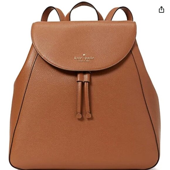 kate spade | Bags | Kate Spade Tan Leila Large Flap Backpack Tote Bag ...